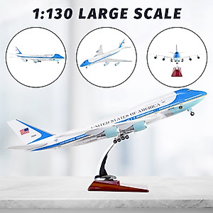 Lose Fun Park 1:130 Scale Large Model Airplane Air Force One Boeing 747 Plane Models Diecast Airplanes with LED Light for Collection or Gift