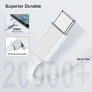 GKW iPhone 15 Plus Cord USB-C Cable 6ft Certified for iPad Air/iPad/iPad Pro/iPad Mini/iPhone 15 with USB-C Port,White 1Pack, GS-W20A0938