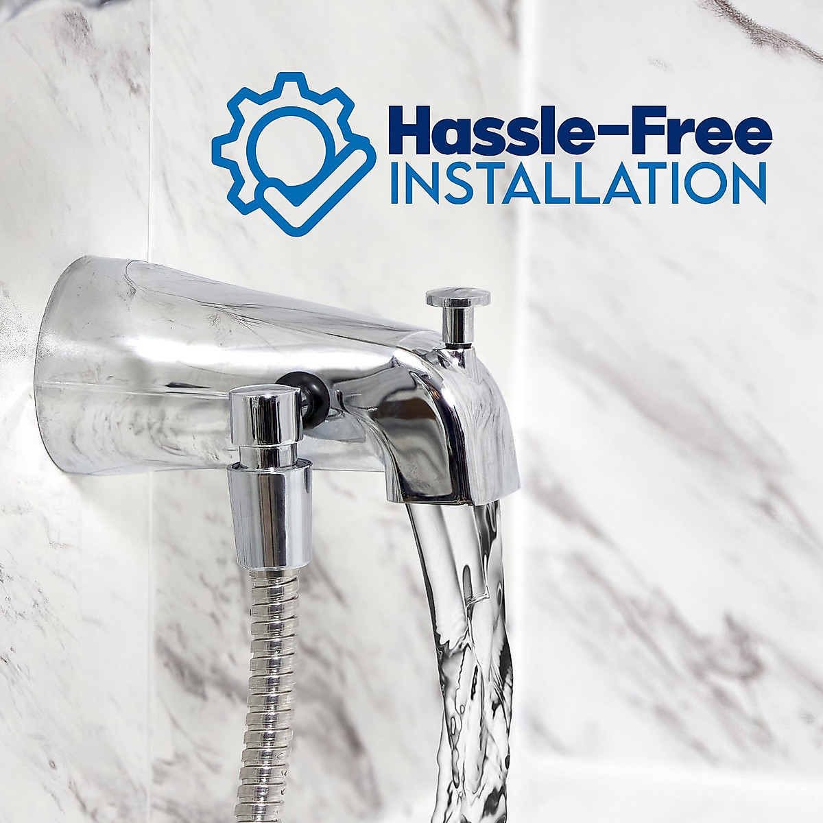 Tub Spout with Diverter & Integrated Shower Hose Connection, Chrome Finish, Fits Threaded 1/2" or 3/4" IPS, Bathtub Faucet for Convenient Shower Access