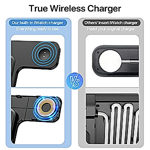 Wireless Charger, Charging Station 3 in 1, Fast Wireless Charger Stand for iPhone 14/13/12/11/Pro/Max/Plus/XS/XR/X/8, Apple Watch 8/7/6/5/4/3/2/SE & AirPods(Black)