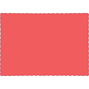 Creative Converting Touch of Color 50 Count Placemats, 9.45 x 13.25", Coral