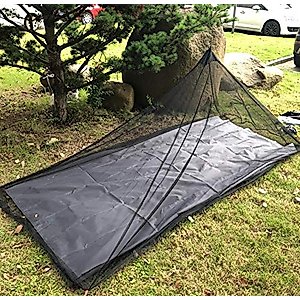Aventik No-See-Um Camping Mosquito Net Bed Compact and Ultra-Light for Travel，Finest Holes Mesh 2000 Noseeum Netting for Camping and Hiking, Without Sleeping Mat (Single Brown Color, M)