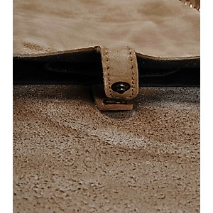 ZLYC Women Bohemian Dip Dye Leather Fringe Bag Pouch Tribal Tassel Cross Body Bag Purse, Khaki