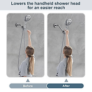 BRIGHT SHOWERS Shower Arm Extender for Rain and Handheld Shower Head, 4 Inch Shower Head Extension Arm, Shower Pipe Extension for Extending or Lowering Showerhead, Chrome