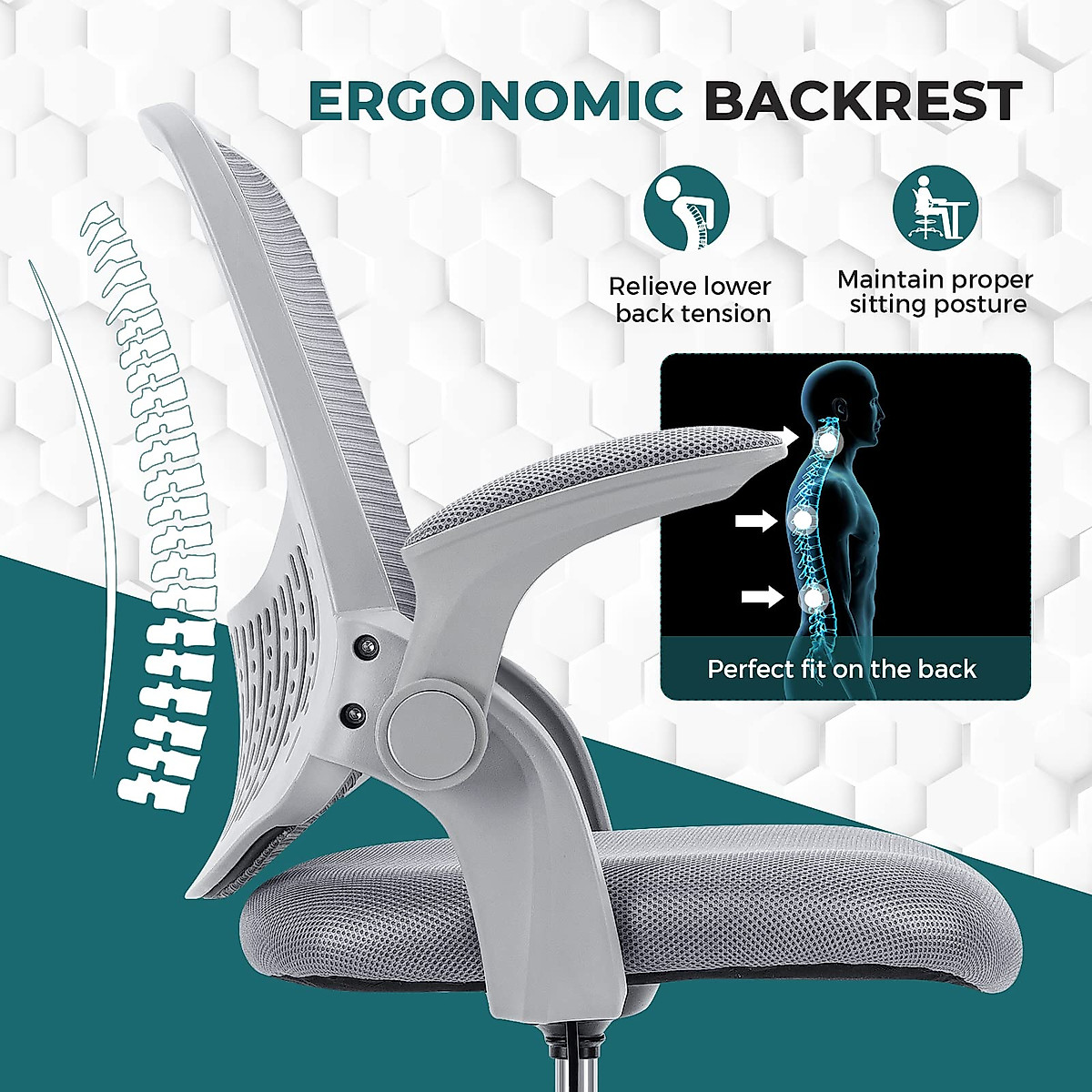 SMUG Drafting Tall Office Chair, with Footrest, Light Grey