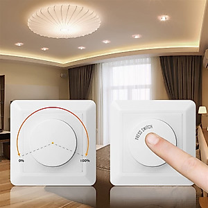 LAZIRO CE Approved 200W LED Dimmer Switch Phase Cut/Off Bottom Brightness Adjustable with Knob 100-240Vac Compatible with Trailing Edge (Color : Frame 1, Size : 220-240Vac)