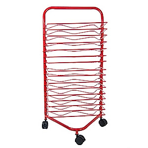 AIWFL Art Drying Rack for Classroom Paint Drying Rack Art 16 Shelves Metal Artwork Storage Display Rack Art Drying Rack with Wheels for Classroom Painting Crafts