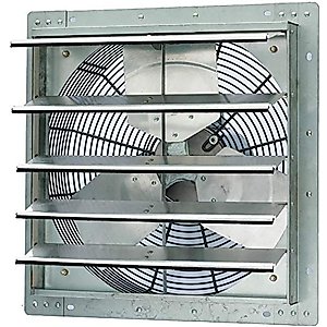 iLiving - 18" Wall Mounted Shutter Exhaust Fan - Automatic Shutter - Single Speed - Vent Fan For Home Attic, Shed, or Garage Ventilation, 3852 CFM, 5800 SQF Coverage Area, Silver (ILG8SF18S)
