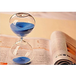 GracesDawn Super Beautiful Transparent Glass Hourglass Blue Sand Timer 15 Minutes a Nice Gift