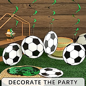 30 Pcs Soccer Ball Hanging Swirls Soccer Party Decorations Soccer Garland Soccer Party Supplies for Boys Kids Birthday Baby Shower Sports Themed Party Decoration