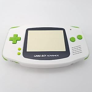 Full Housing Case Cover Housing Shell Replacement for Game boy Advance GBA Shell Case with Buttons Kit (White with Green Buttons)