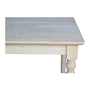 International Concepts Square Solid Wood Top Table with Turned Legs, 30-Inch