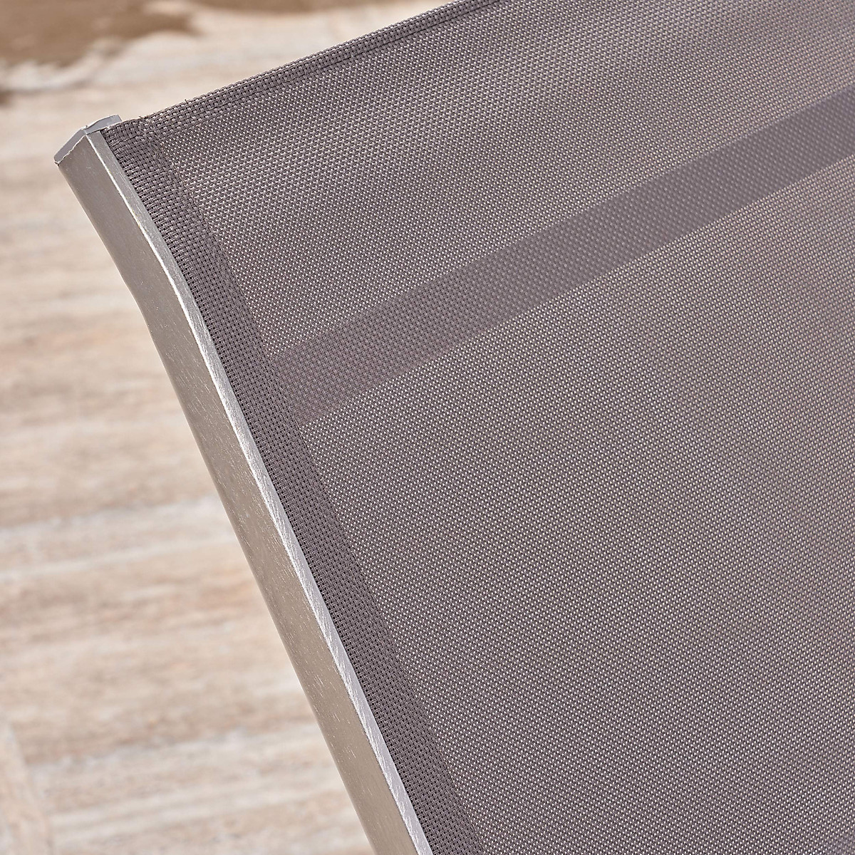 Christopher Knight Home Joy Outdoor Mesh and Aluminum Chaise Lounge (Set of 4), Gray