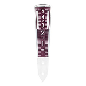 La Crosse 704-1531R-INT Large Magnifying Easy Read 5-Inch Capacity Acrylic Rain Gauge in Burgundy, Red