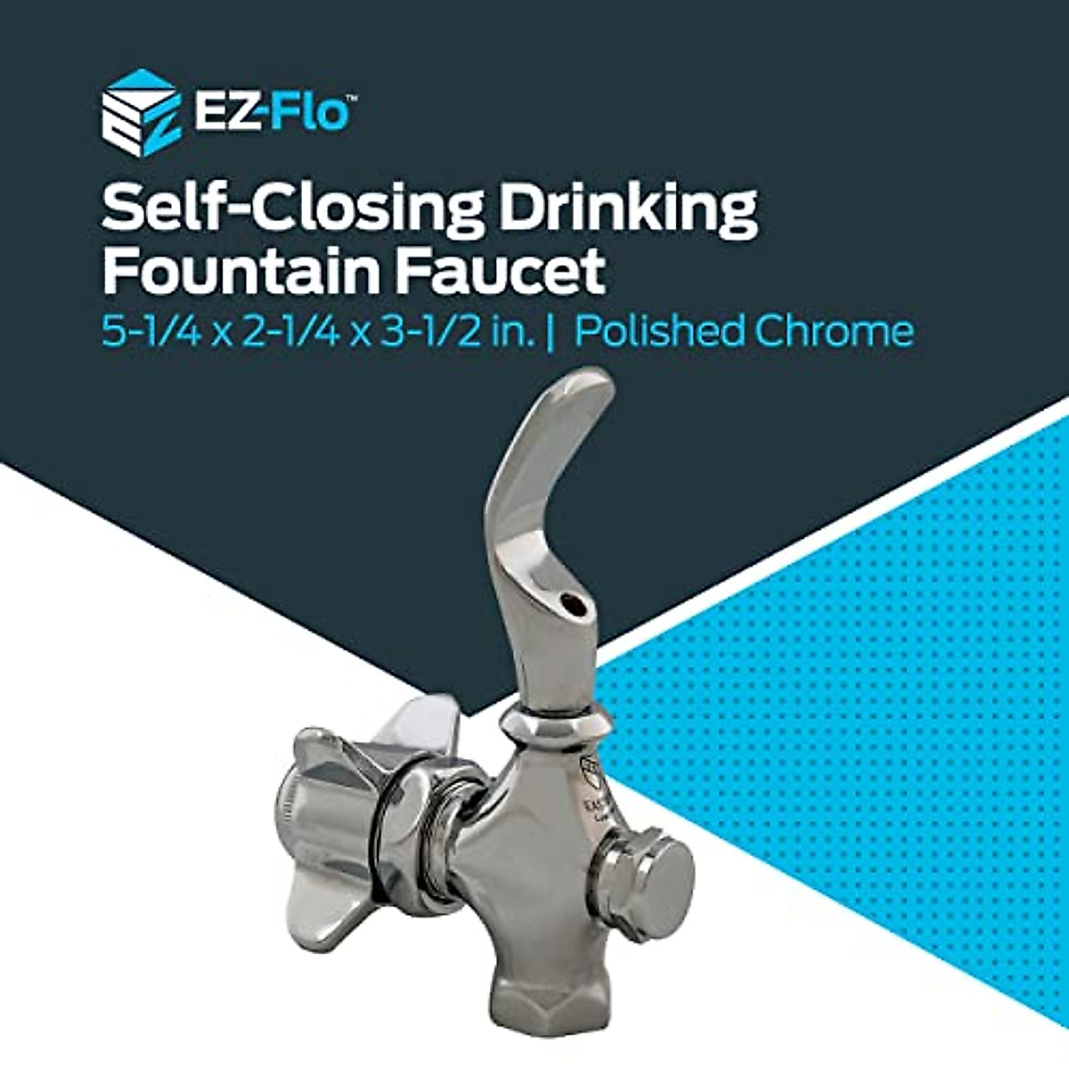 EZ-FLO 1/2 Inch IPS Self-Closing Drinking Fountain Faucet, Chrome, 10341LF