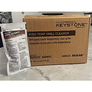 Keystone(TM) High Temp Grill Cleaner, Bundle of 6 x 3.6 oz pouches, for Kitchen, Food Truck, Professional Kitchen