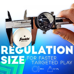 Franklin Sports Table Tennis Balls - White Table Tennis Balls - 38mm Official Weight Balls - One Star Professional Balls - 6 Pack Table Tennis Balls