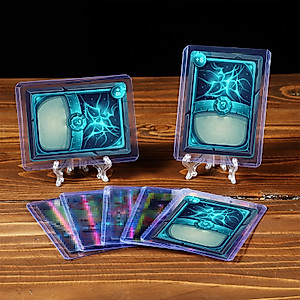 Hard Trading Cards Sleeves Plastic Card Hard Case Cover 3x4 Collector Playing Card Sleeves Protector for Baseball Football Basketball Sport Cards with Mini Easels Display Stand Holder(15 Pieces)