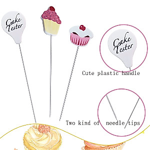 3 Pcs Cake Tester Needle Stainless Steel Cake Testing Probe Cake Tester for Baking,Home Bakery Muffin Bread Skewer Cake Testing Stick