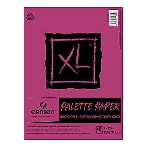 Canson Foundation Disposable Palette Pad, Coated Paper, Fold Over, 9 x 12 Inch, 40 Sheets, 9" x 12", Pink