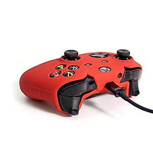 OSTENT Soft Protector Silicone Skin Case Cover Pouch for Microsoft Xbox One Controller - Color Red