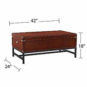 Southern Enterprises Voyager Storage Cocktail Coffee Table, Espresso Finish