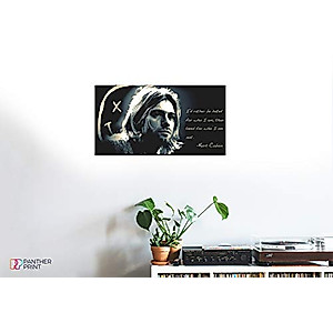 Panther Print, Large Canvas Wall Art, Nirvana Memorabilia, Kurt Cobain Rather Be Hated Quote, Print for Special Occasions (76x41cm)