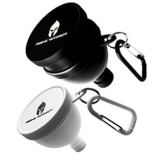 Rising Warrior Small & Large 2-Pack | Portable Protein Powder Water Bottle Funnel | Perfect for Pre-Workout, BCAA's, and Protein Powder | Keychain Water Bottle Supplement Container to-Go