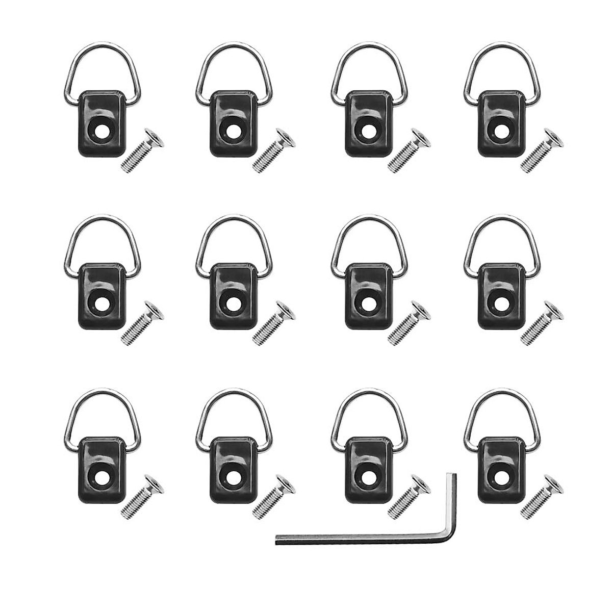 KUNPENG 12pcs Boat D Rings with Screw Kayak Kit Deck Loop Mounting Tie Down 304 Rope Buckle,D-Type Buckles,Special Buttons for Kayak Accessories