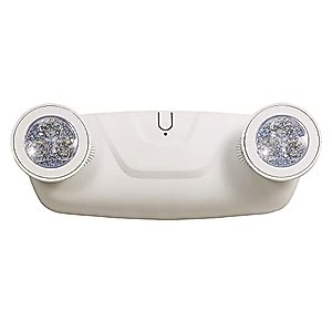 TANLUX LED Emergency Lights with Battery Backup, Two Head Adjustable Commercial Emergency Lights, UL Listed, AC 120/277V, Hardwired Emergency Lights for Business - 1 Pack(White)