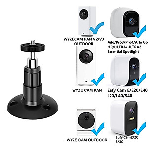 2 Pack Adjustable Security Wall Mount for Ring Camera&Stick Up Cam Battery,Indoor Outdoor Mount Bracket for Arlo HD/2/3/4,Ceiling Mount Kit for Plug-in HD Security Cam,VHB Adhesive or Screw,No Drill
