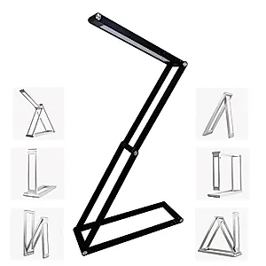 LEDHOLYT Foldable LED Desk Light, Slim Portable Rechargeable USB Table Light, Eye-Caring Aluminium Alloy Table Lamps,for Home, Reading, Studying, Work, Travel (Black)
