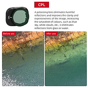 BRDRC Mini 3 Pro Filters Set, 6 Pack CPL, ND8/PL, ND16/PL, ND32/PL, ND64/PL, ND128/PL Neutral Density Filter Compatible with DJI Mini 3 Pro/Mini 3 Drone Lens Accessories(Aluminum Alloy Frame)