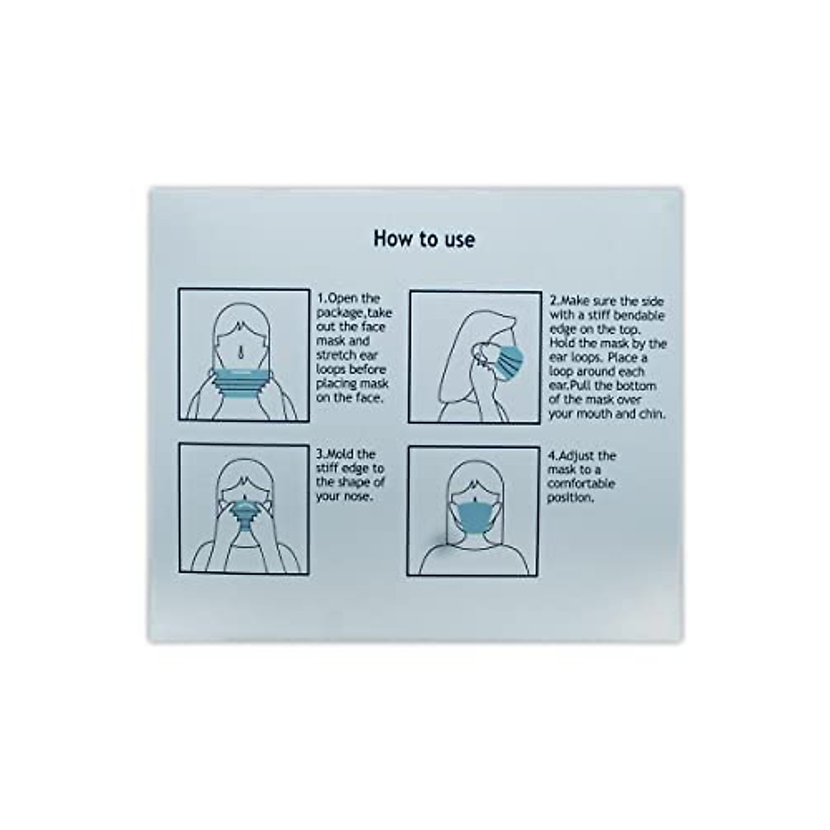 MAGID 3 Ply Disposable Face Mask with Adjustable Nose Bridge - Pack of 50 Masks - Breathable 3 Layer Face Mask Covers with Elastic String Earloops (MM005)