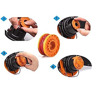 WA0010 Replacement Trimmer Line for Select Electric String Trimmers,Trimmer Spool Line for Worx,0.065 Edger Spool for Worx Trimmer Spools Weed Eater String,Weed Wacker Spool Parts 6Pcs