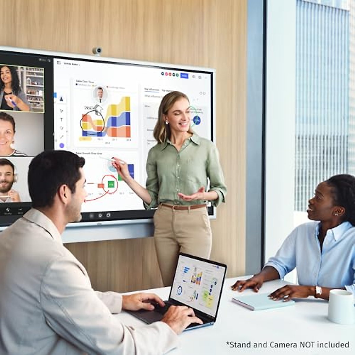 Vibe S1 4K UHD Smart Board, 55 Inch Digital Whiteboard for Office and Classroom, Electronic Presentation Meeting Device for Hybrid Work, Interative Touchscreen Display, Chrome OS and 250+ Free Apps