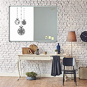 JILoffice Dry Erase Whiteboard / Grey Felt Bulletin Combination Board, Combo Board 48 x 36 Inch, Silver Aluminum Frame Wall Mounted Board for Office Home and School