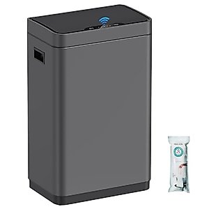 Mbillion Automatic Trash Can Touchless Trash Cans 21 Gallon Motion Sensor Trash Can Stainless Steel Smart Trash Can With Lid Rectangular Touchless Garbage Can for Kitchen Bedroom Home Office Dark Gray