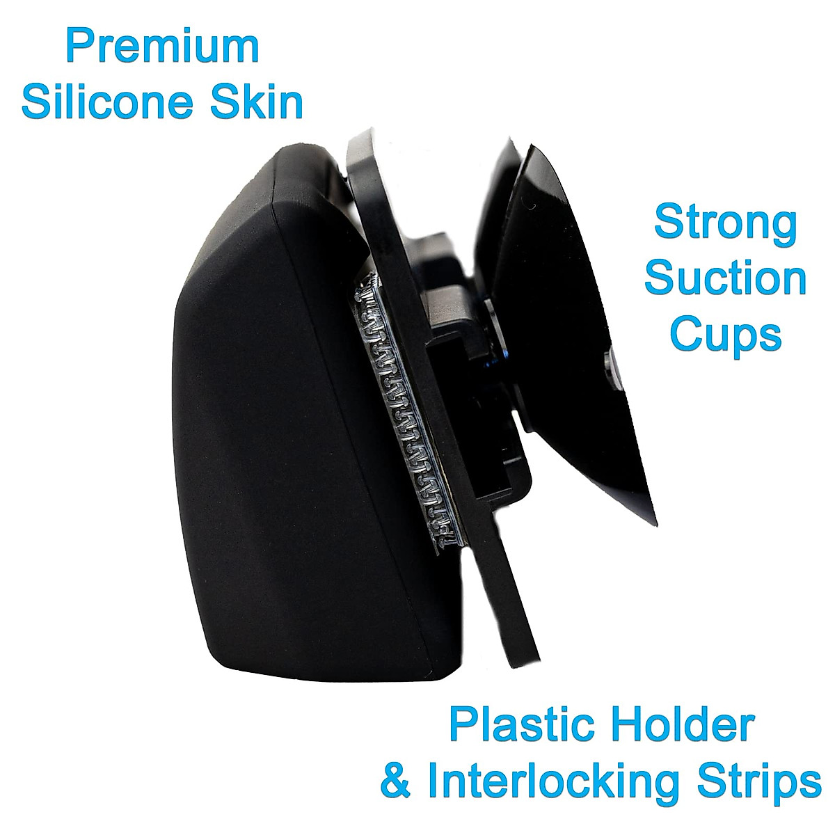 IoT Slash Silicone Skin + Plastic Holder with Strong Suction Cups: All-Black Look Inside & Outside Your Windshield with The Ultimate EZ Pass Cover/Holder (Fits EZ Pass Mini/iPass)