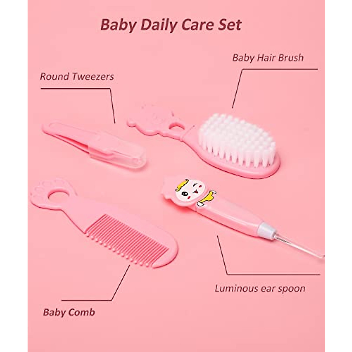 Baby Healthcare and Grooming Kit, Electric Safety Nail Trimmer Baby Nursery Kit, Newborn Care Kits with Hair Brush Comb for Newborn Infant Toddlers Baby Boys Girls Kids, Baby Shower Gifts