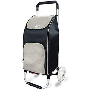 Shopping Trolley on Wheels Multi Function Shopping Cart Aluminum Climbing Stairs with 2 Wheels Folding Trolley Storage Hand Trucks,Khaki ,