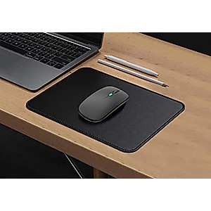 Wireless Bluetooth Mouse,LED Rechargeable Slim Silent Laptop Mouse,Portable(BT5.2+USB Receiver)Dual Mode Computer Mice,Quick Precise Responsiveness Control Laptop,Desktop Computer,Tablet,phone.(Black)