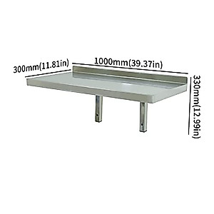 TAIMIKO Stainless Steel Wall Shelf-Commercial Rack Shelves for Restaurant,Kitchen,Home,Bar and Hotel (39.37" x 11.81")