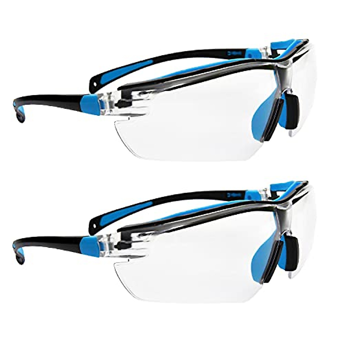 ROAR Clear Premium Safety Glasses Anti-Fog Lens UV Protection, Adjustable Earpiece,2-pack