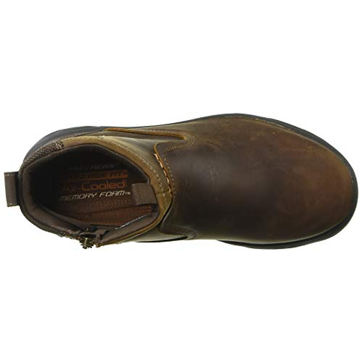 Skechers Mens Resment-korver Chelsea Side Zip Hiking Boot, Dark Brown, 6.5 Extra Wide US