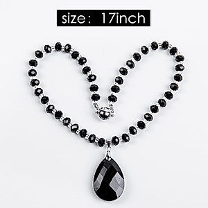 XBYZWM Handmade Magnetic Curtain Tieback,Crystal Curtain Buckle, Luxury Curtain Holdbacks,Suitable for Bedroom, Living Room (Crystal Black)