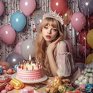 Women Crystal Wedding Tiara Princess Crown Rhinestone Tiaras, Royal Queen design, perfect for Bridal, anniversaries, birthday, Halloween Cos-play costume Christmas, party hair accessorie for girl Prom (Rose Gold)