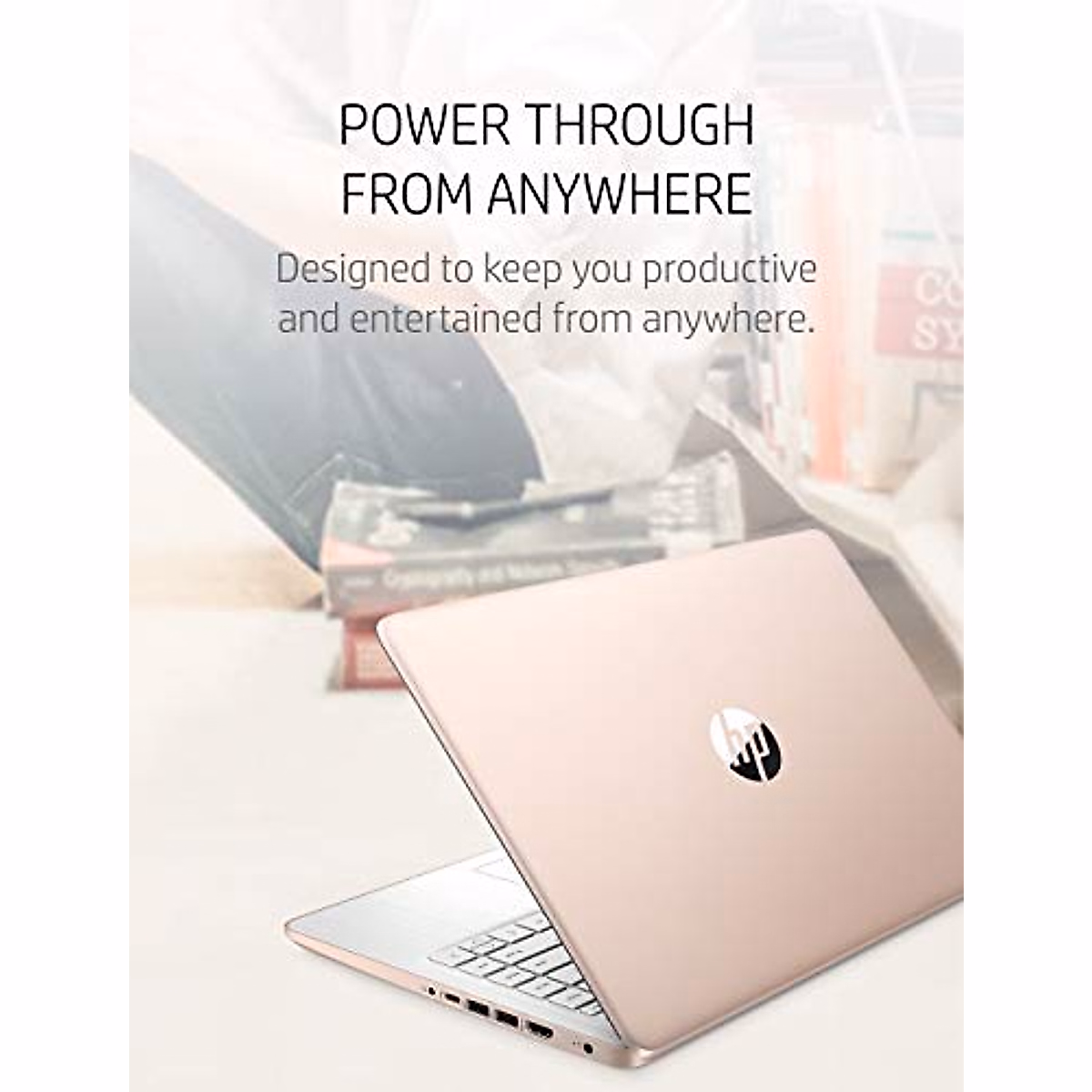 HP - 14-fq0030nr 14 Laptop, AMD 3020e, 4 GB RAM, 64 GB eMMC Storage, 14-inch HD Display, Windows 10 Home in S Mode, Long Battery Life, Microsoft 365, (14-fq0030nr, 2020) Pale Rose Gold