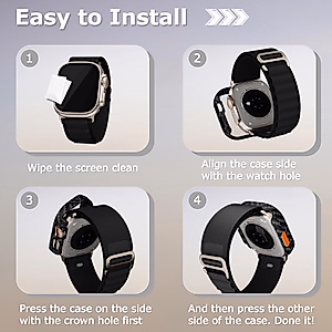 TSOGIA Apple Watch Ultra Privacy Screen Protector & Bumper Case, 49mm, 2 Pack, Carbon Fiber, Anti-Peeping