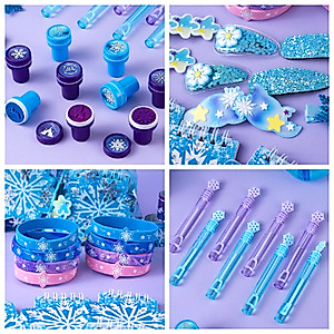 DMIGHT 130 Pcs Frozen Party Favors Birthday Supplies for Girls Kids, Gift Bags Frozen Filler Goodie Bag Stuffers Frozen Birthday Party Supplies